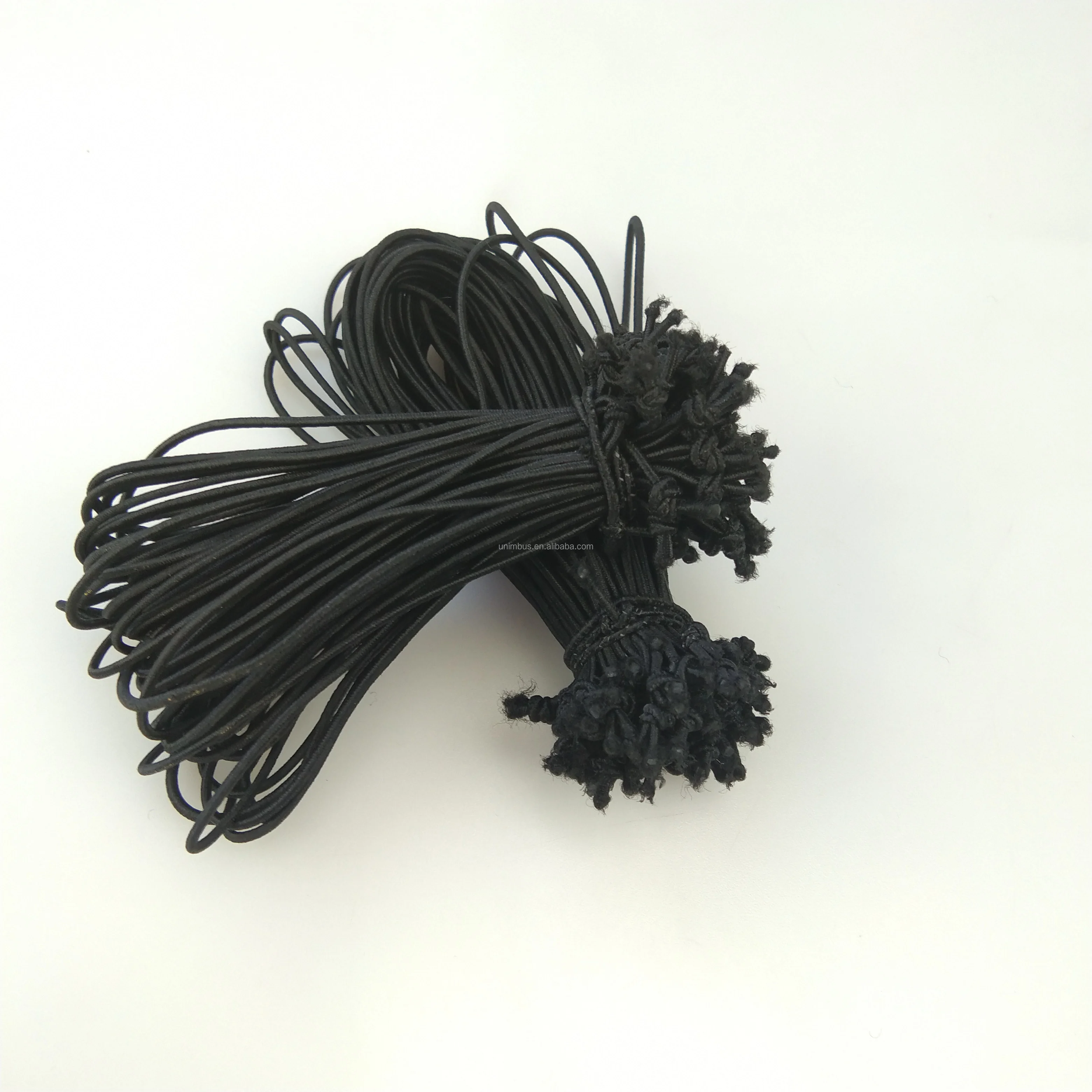 1.2mm Black Elastic Cord with Metal Tips for Decoration