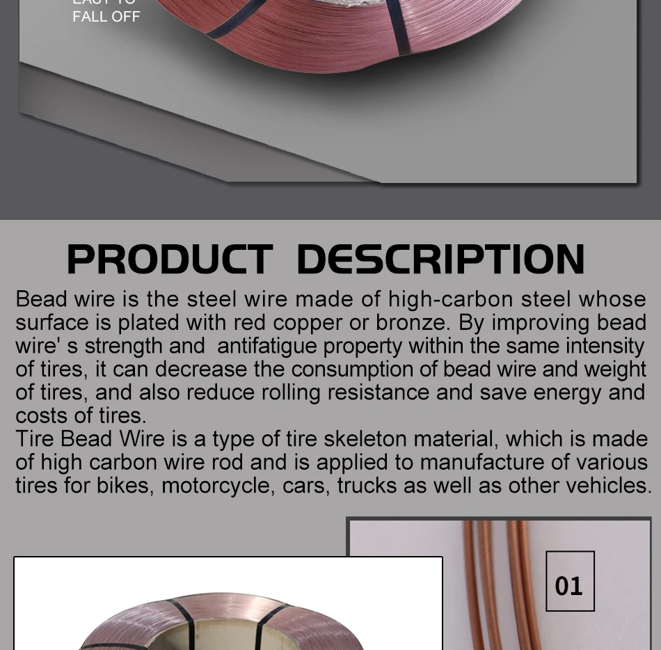 High Tensile Bead Wire For Hose Production 1.65mm - Buy Tire Bead Wire ...