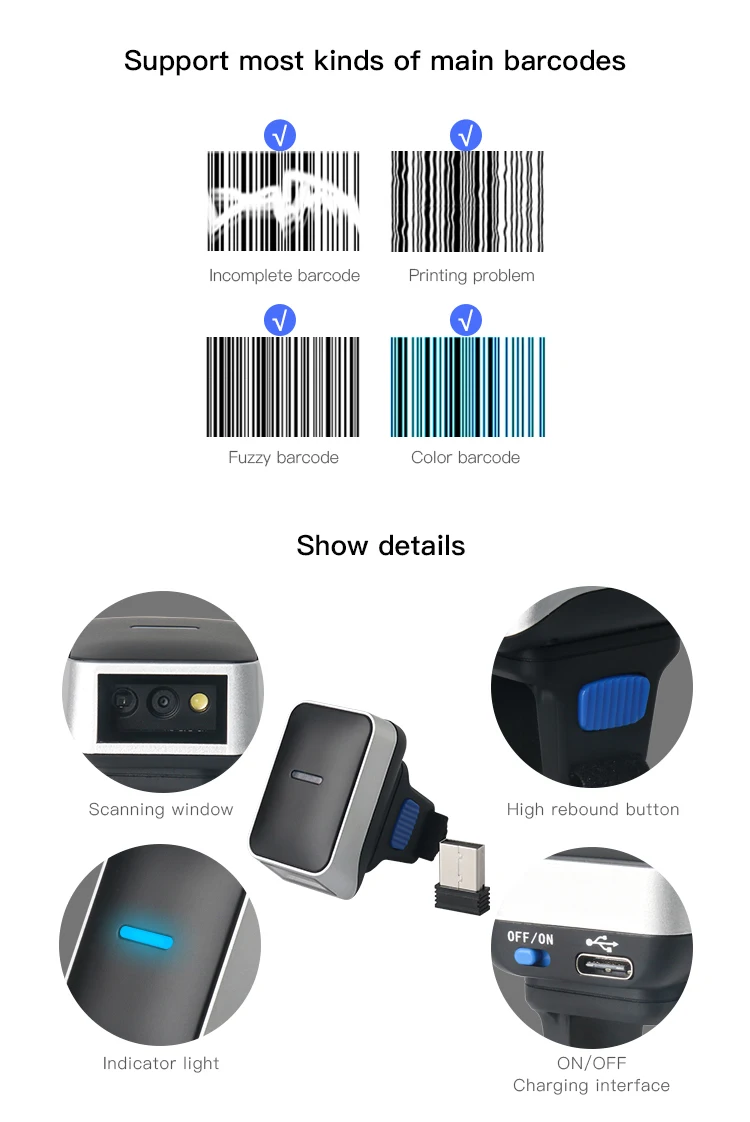 Industrial Barcode Scanner - Reliable 1D 2D QR Code Reader