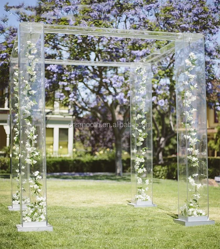 Ceremony Decorative Pedestal Clear Columns Wedding Acrylic Chuppah ...