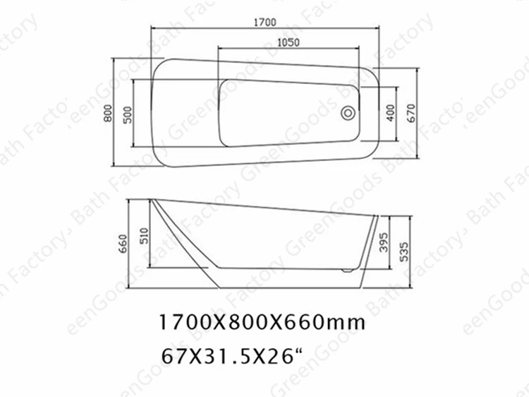 Trapezoidal Dutch Freestanding Shower Bath Tub - Soaking Bliss