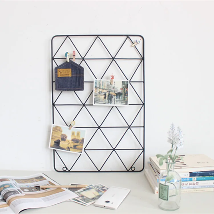 Cheap Modern Multifunction Wire Mesh Photo Wall Grid Panel Wall Mounted ...