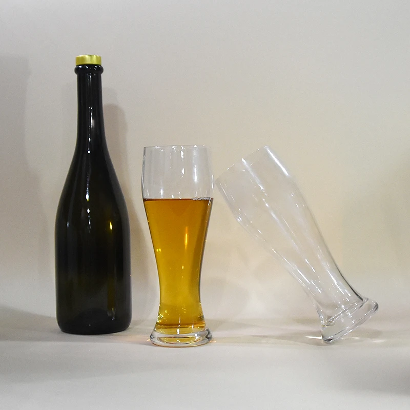 16 Oz Clear Crystal Hand Blown Pilsner Beer Glasses | Oem