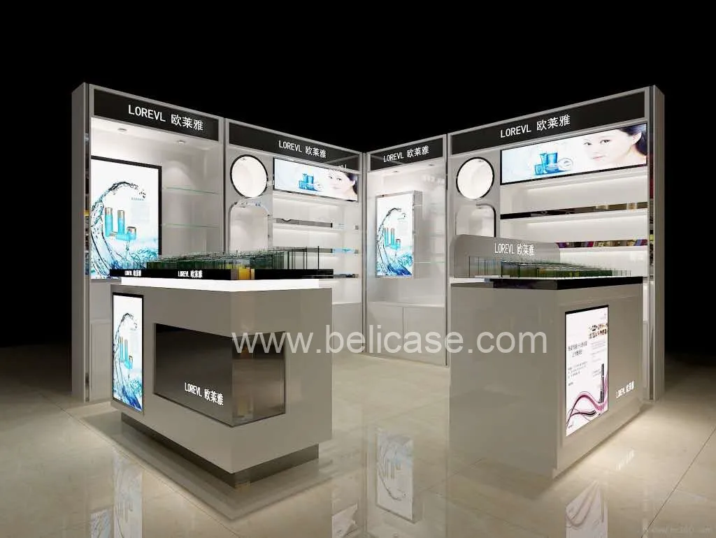 High-end Cosmetics Display Showcase - Modern Beauty Shop Design