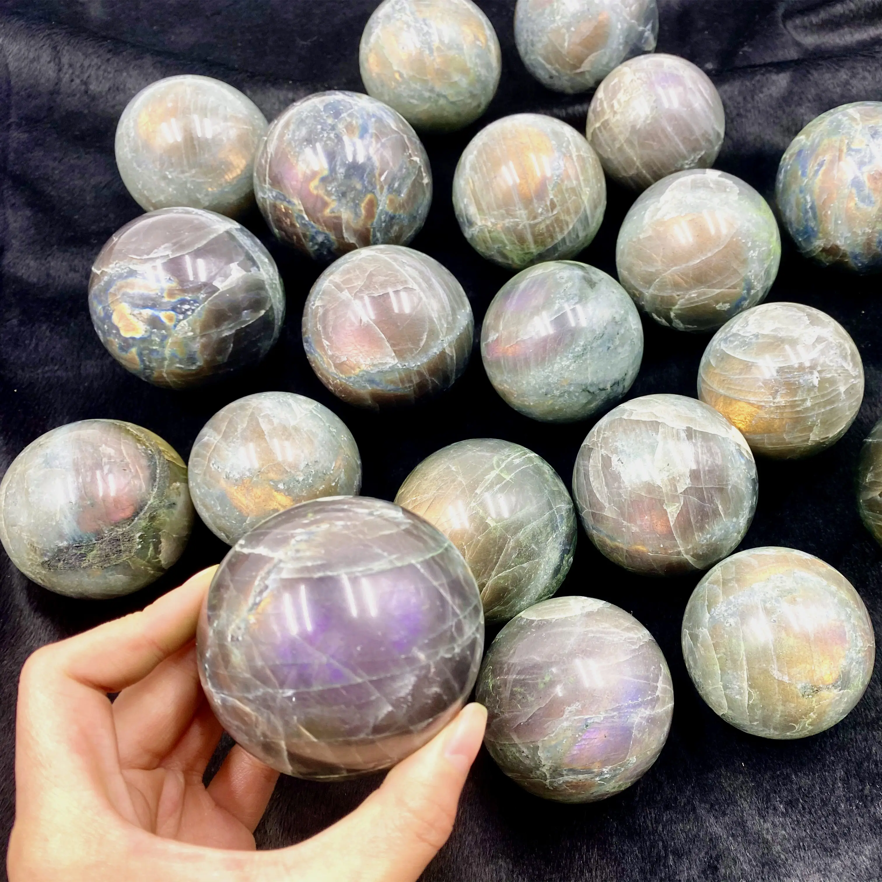 Hot Sale Purple Labradorite Sphere Natural Gemstone Purple Labradorite ...