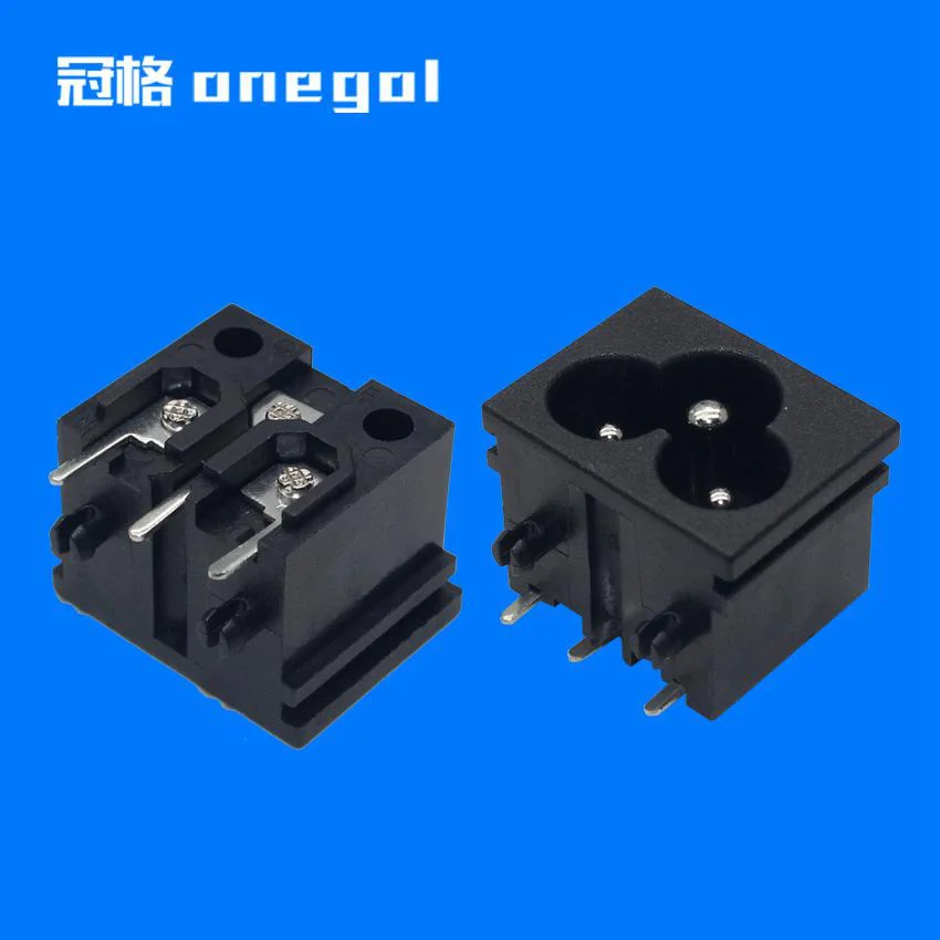 DB-6 Black 3 Pin IEC320 C6 Inlet Plug Power Socket AC 2.5A 250V