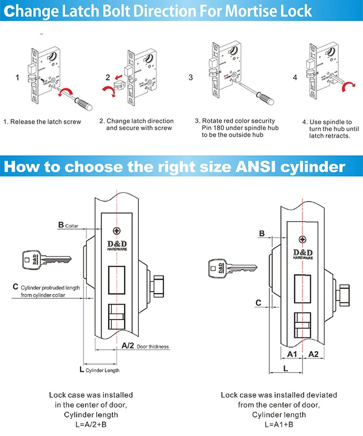 American Standard Mortise Lock - UL Fire Rated & Durable