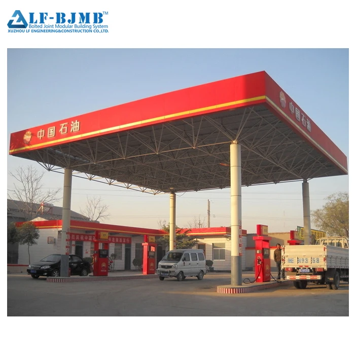 Solid Steel Structure Canopy for Petrol Station Construction
