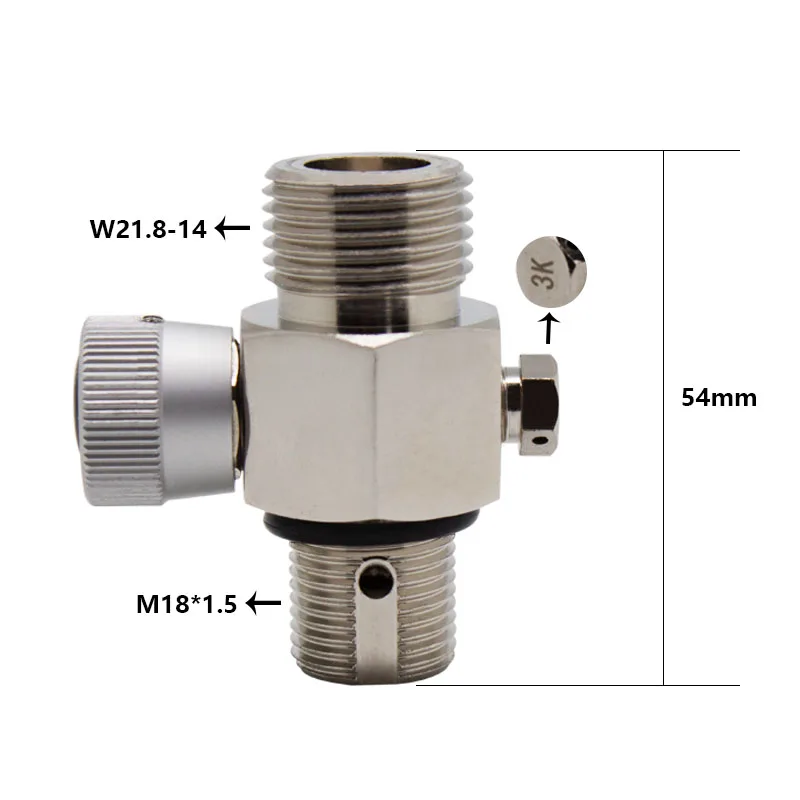 5/8-18unf Or M18*1.5 Thread Paintball Co2 Tank On Off Valve With Or ...