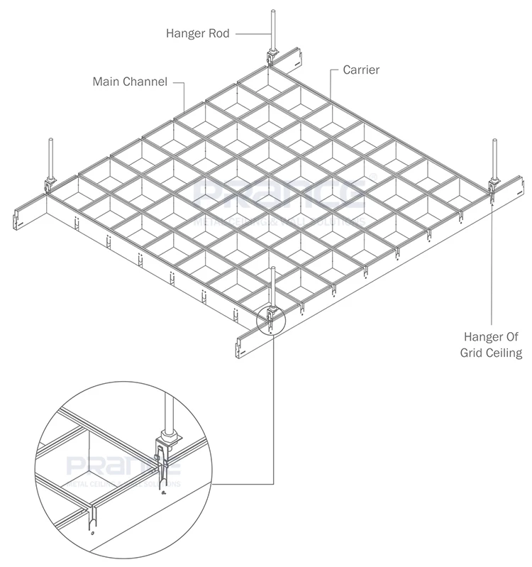 Decorating Aluminum Grid Ceiling Material - Soundproof & Stylish