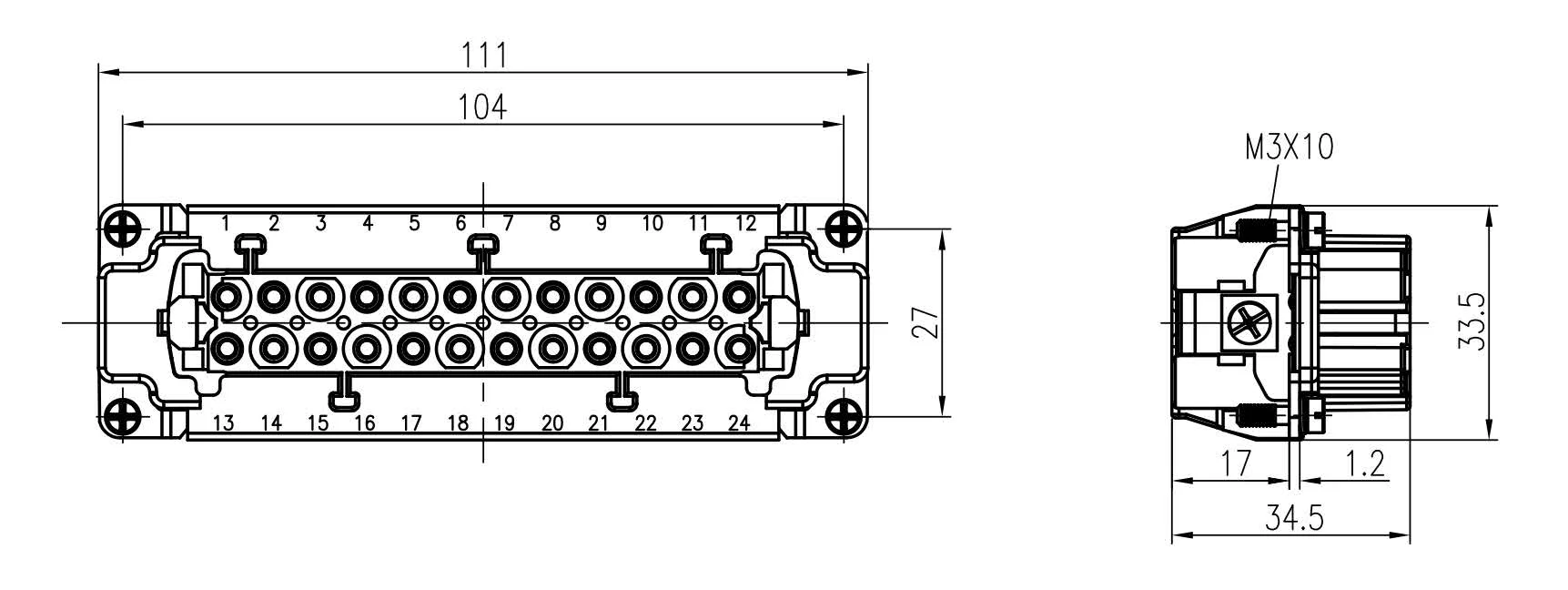Heavy-Duty 16 Pin Male Female Socket Connector for Hot Runner ...