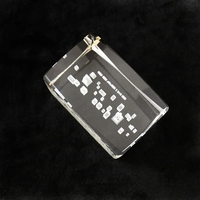 Hot Sale Souvenir Glass Blocks/cubes Gift 3d Laser Chicago Engraved ...