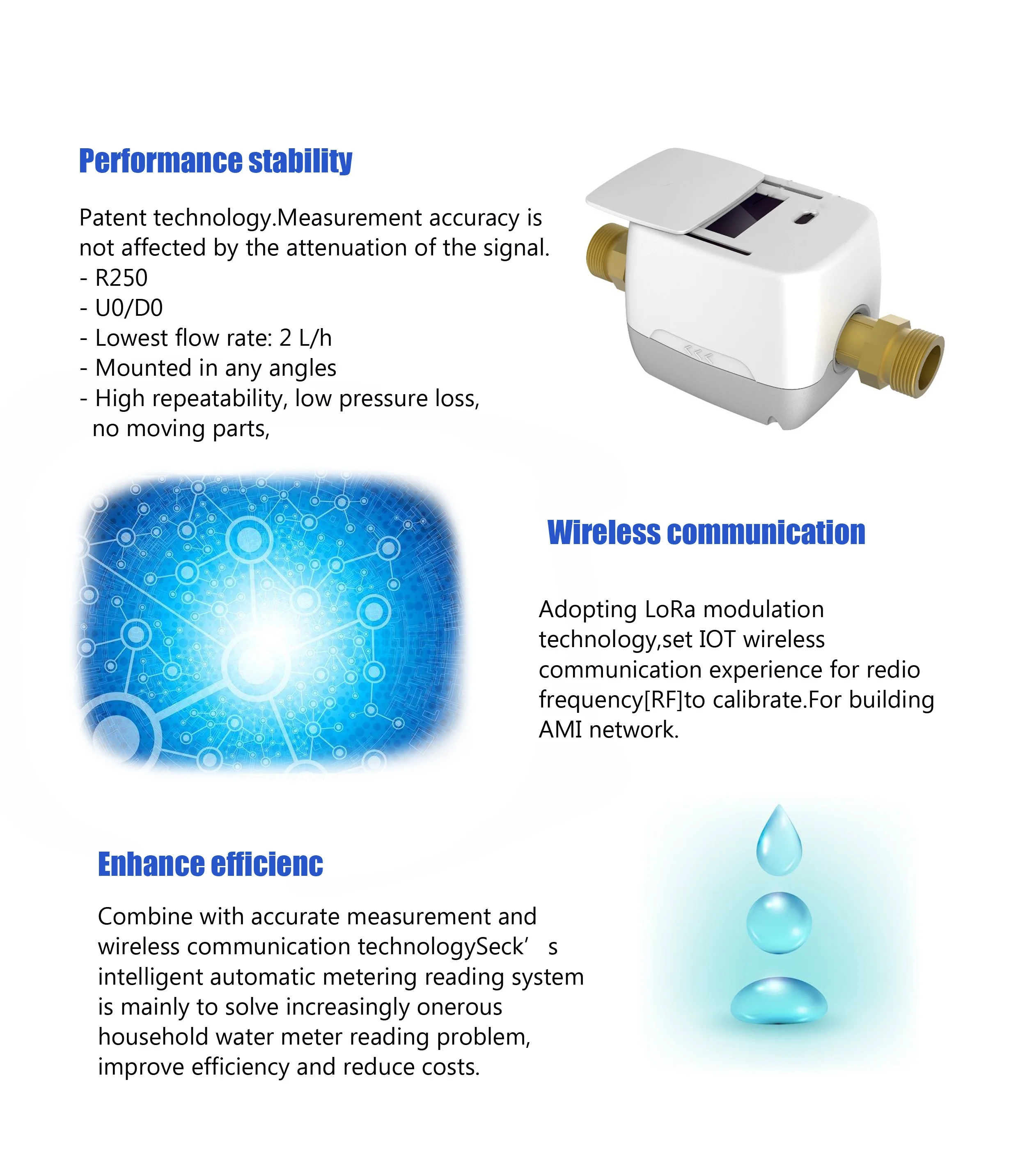 Lorawan Wireless Ultrasonic Domestic Water Meter - Buy Lorawan Water ...