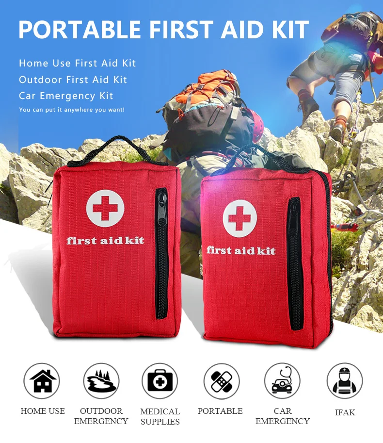 Factory Price Safety Portable Bike First Aid Kit 130pcs Medical Bicycle ...