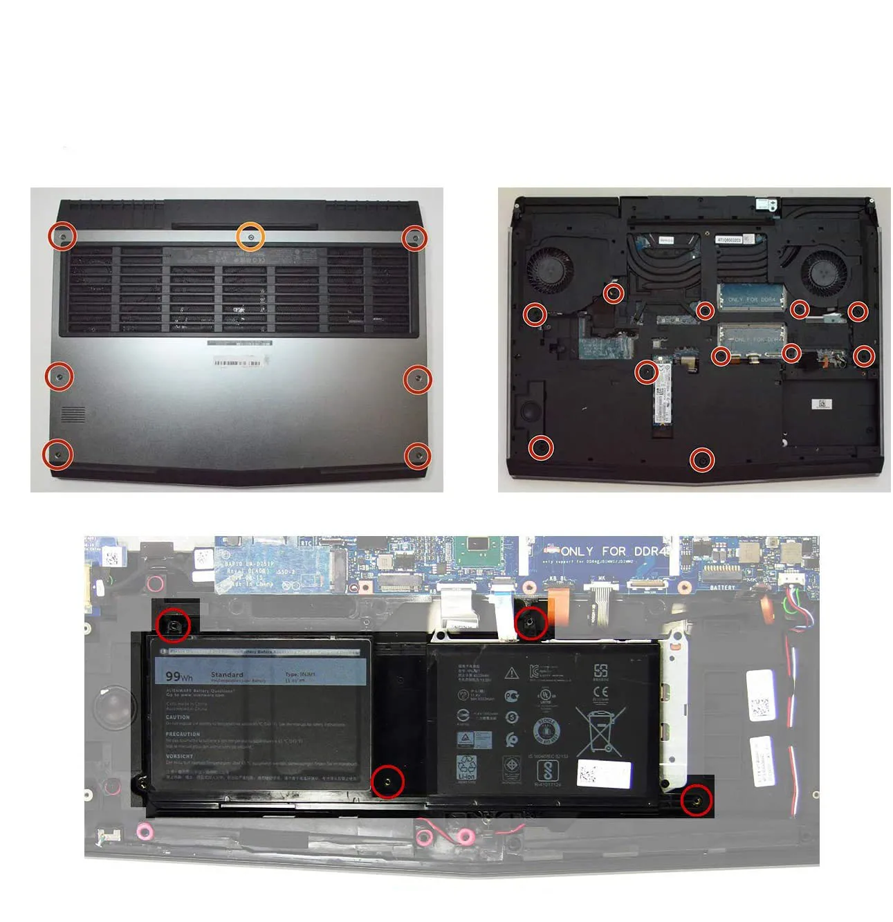 9njm1 Batterie D'ordinateur Portable Pour Dell Alienware 15 R3 R4 17 R4 ...