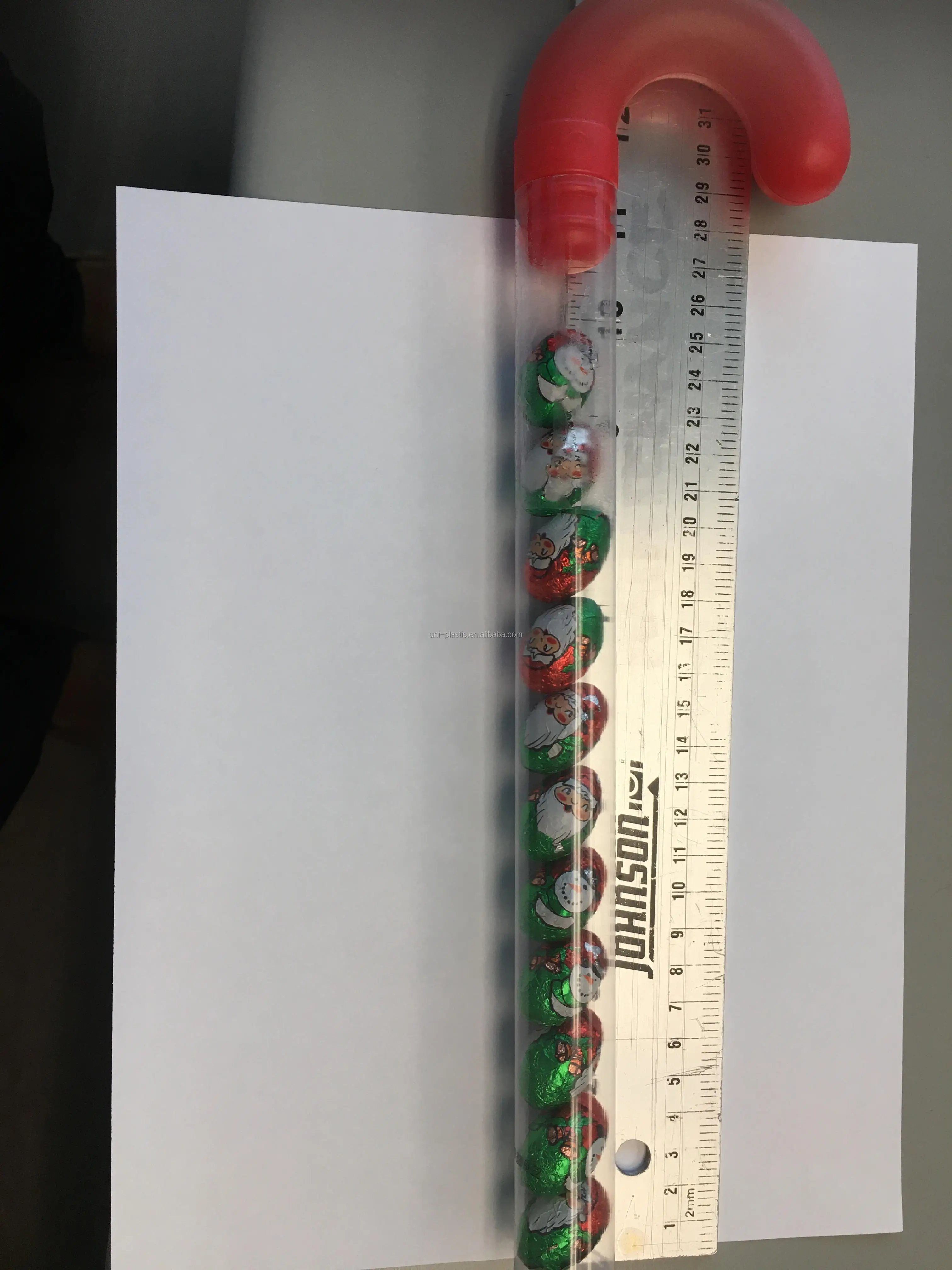 Empty Clear Plastic Holiday Candy Cane Tubes With Red Topper . - Buy ...