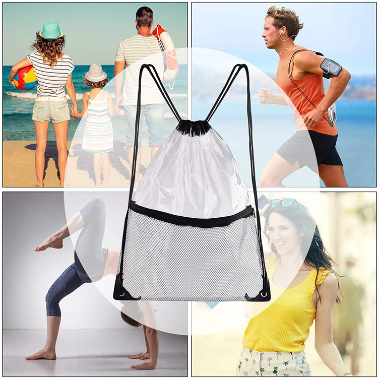Heavy-duty Large Clear Pvc Drawstring Bag Waterproof Pvc Backpack With ...