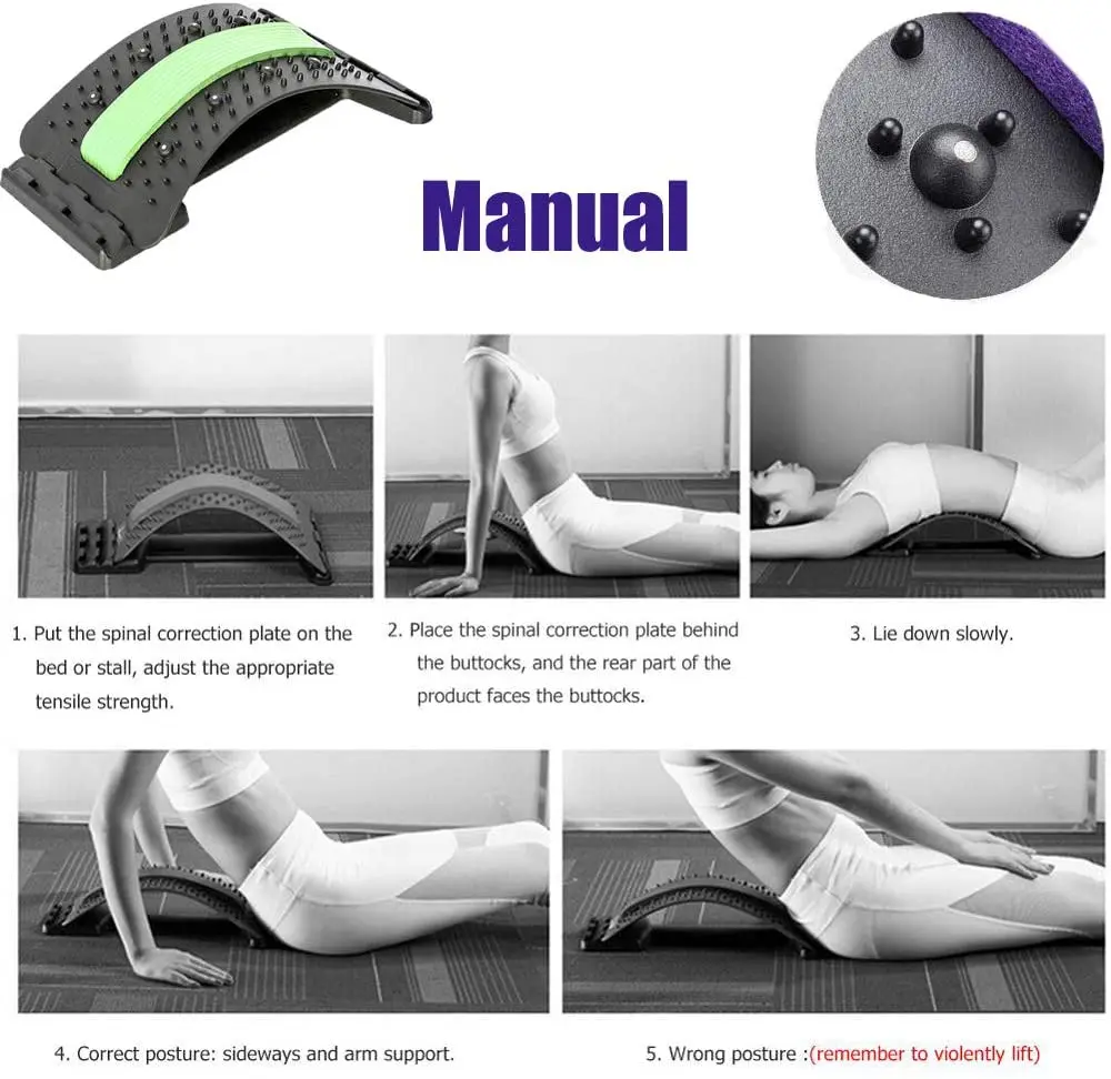 Magnet Therapy Back Stretcher Back Massager Lumbar Support Stretcher ...