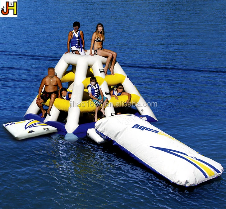 Inflatable Water Pyramid Rock Climbing Inflatable Water Slide Floating ...