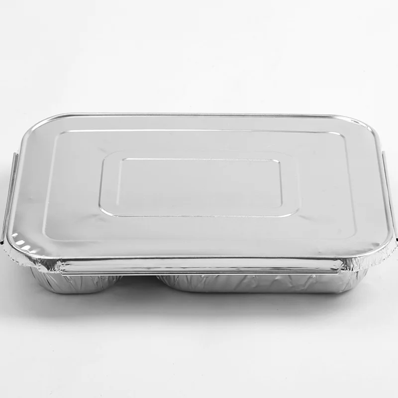 Lunch To Go 4 Compartment Box One Time Use Aluminum Foil Food Carry Out ...