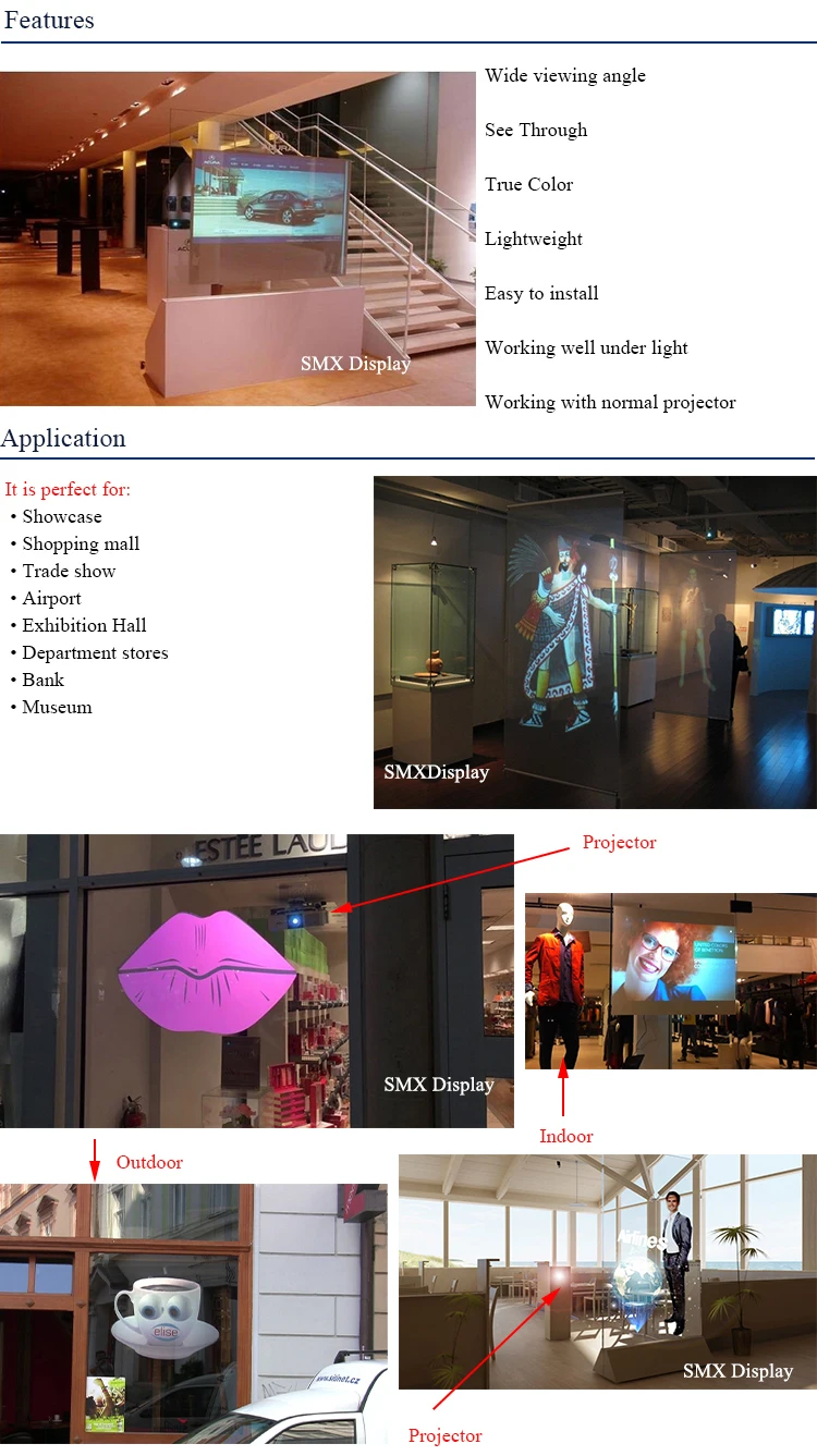 Transparent Hologram Projector - 3D Holographic Film