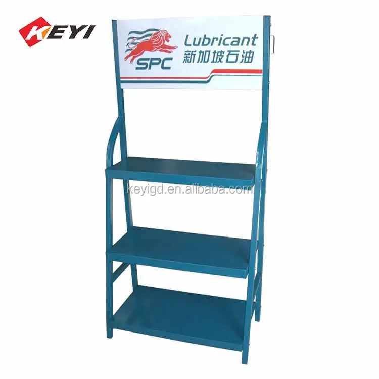 Freestanding Metal Castrol Lube Oil Display Rack - Durable & Eco-friendly