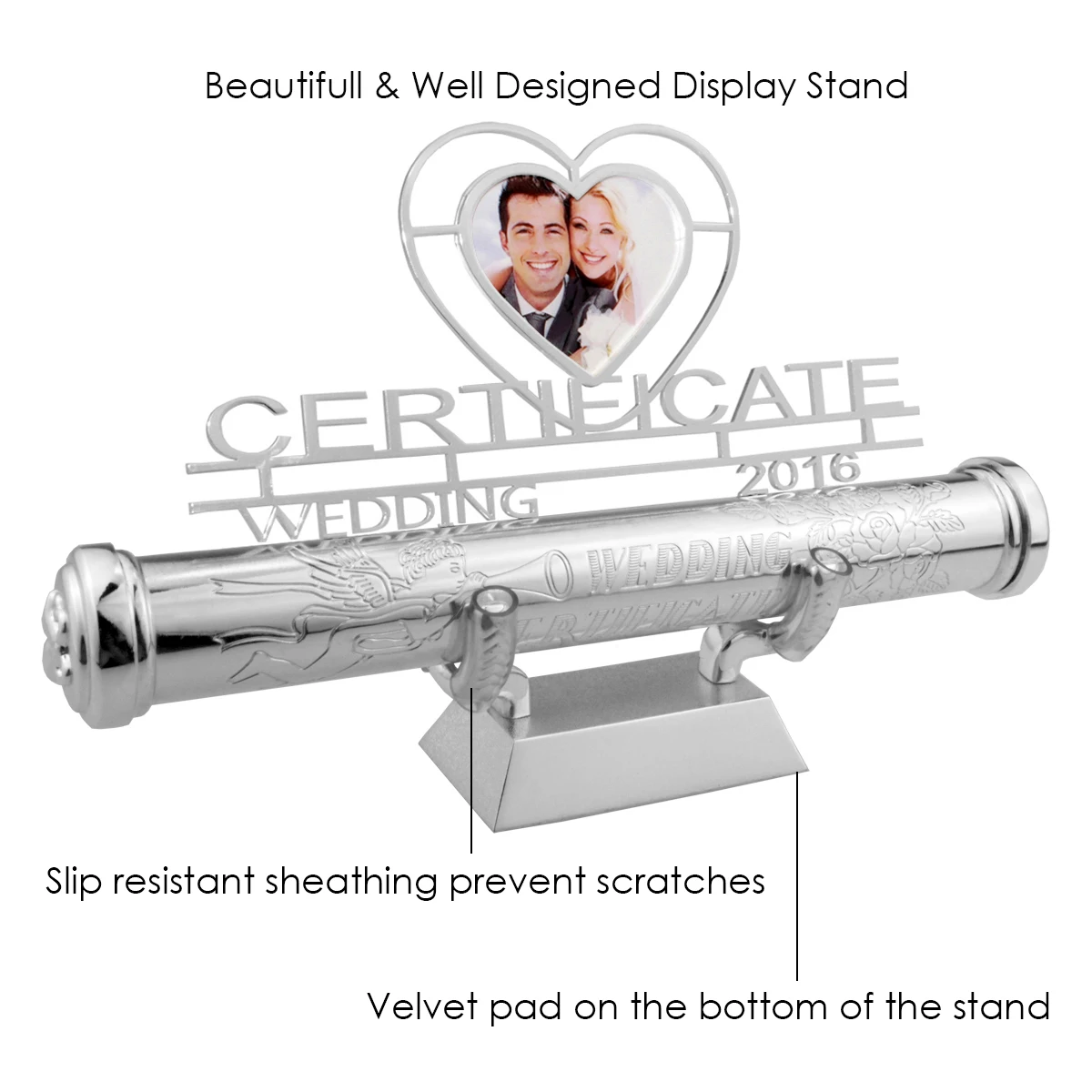 Scroll Holders Photo Frame Marriage Certificate Tube Holder With Stand ...
