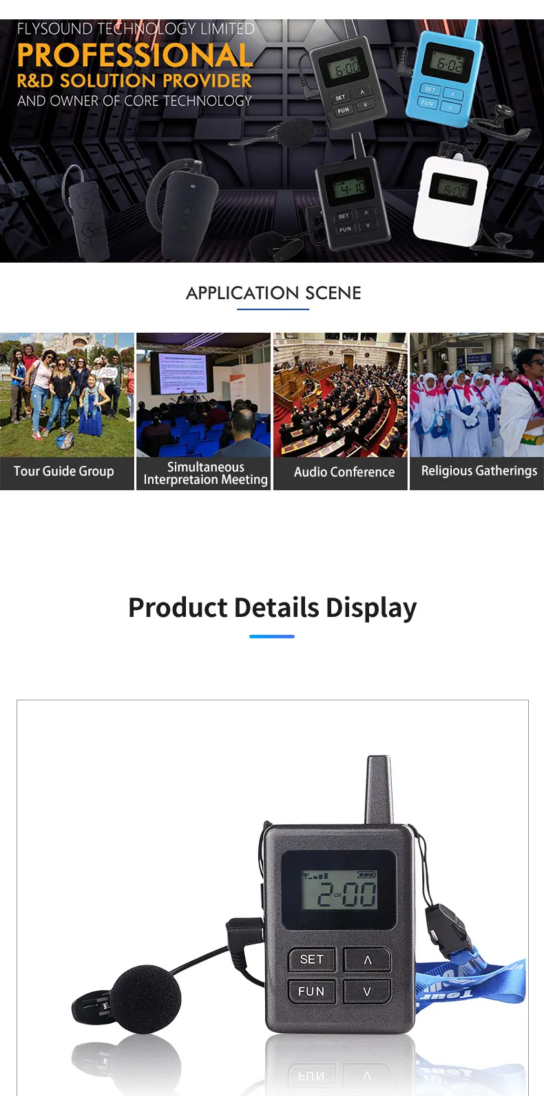 Professional Wireless Tour Guide System with Clear Sound Digital ...