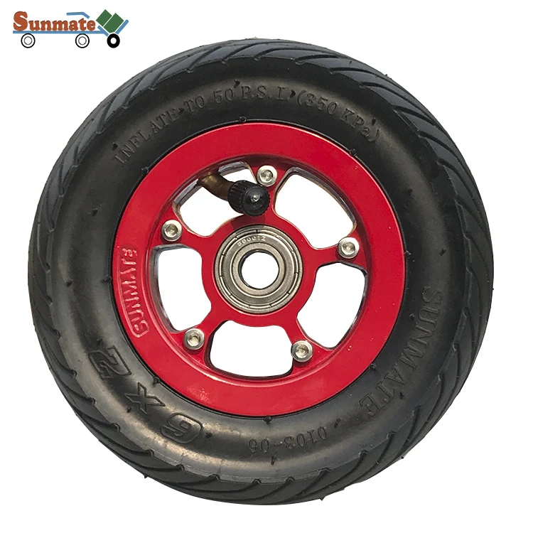 Multi Colour 6 Inch Skateboard Wheels with Full Aluminium Rim