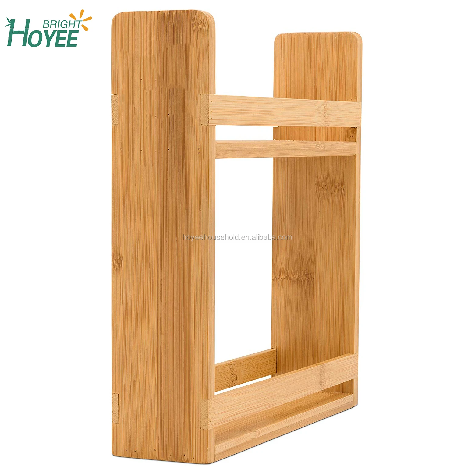 2-Tier Bamboo Spice Rack Organizer Wooden Spice Rack Bamboo Wall Spice ...