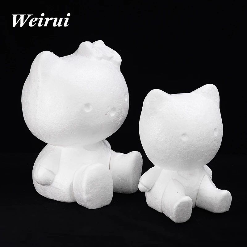 Styrofoam Cartoon Cat DIY Handmade Materials Valentine's Day ...