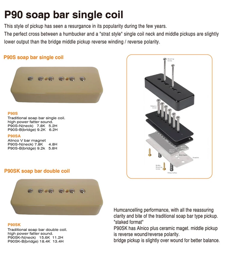 Wholesale P90S Traditional Soap Bar Single Coil Pickups