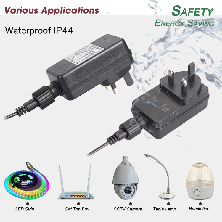 UK Plug 12V 2A Waterproof ac adapter led driver, View 24w class 2 SELV ...