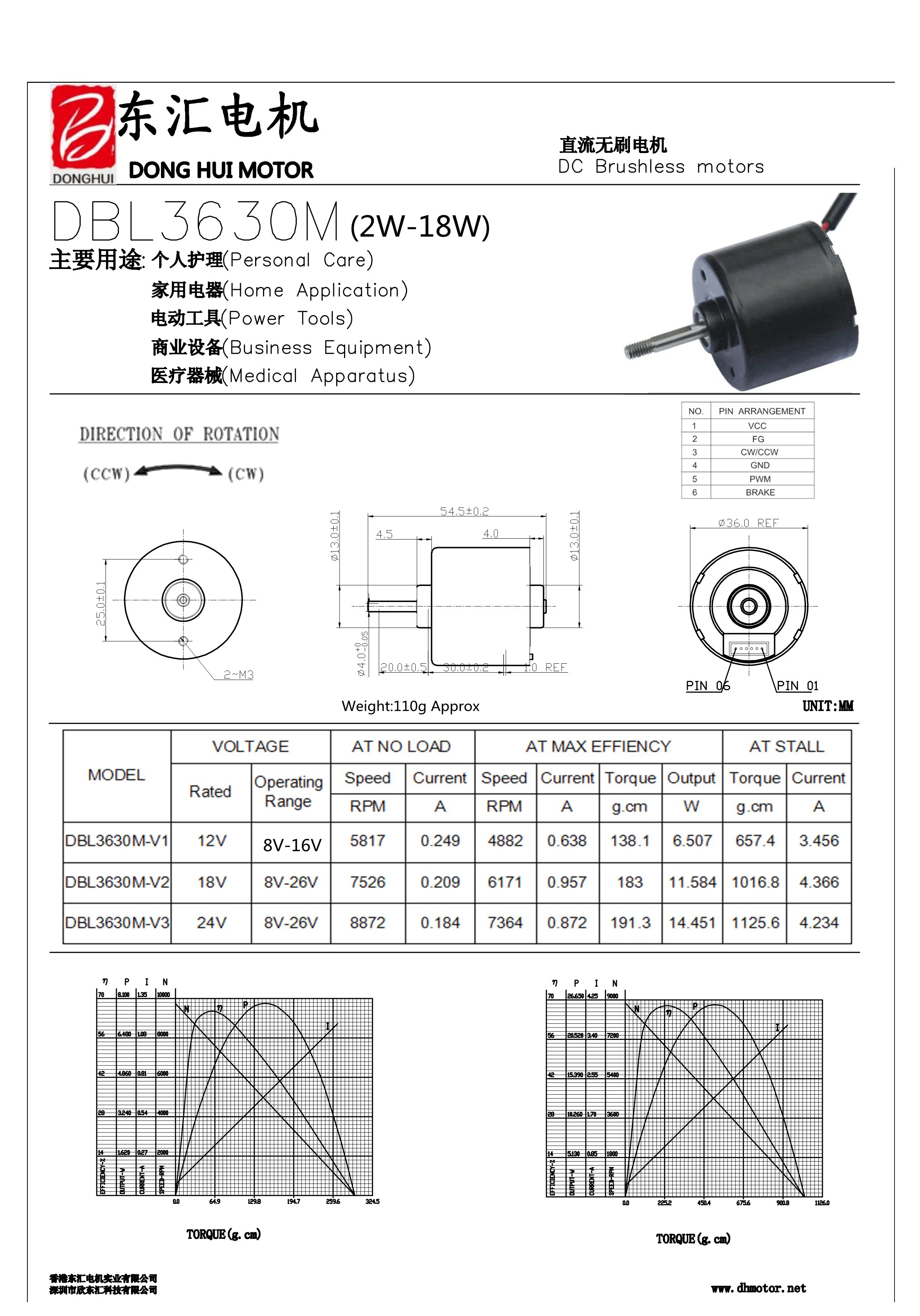 36mm Brushless Motor - High Efficiency for Home Appliance
