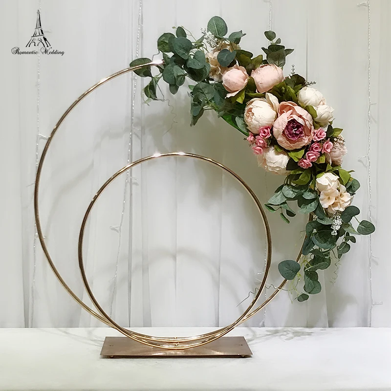 Simple Golden Electroplated Wedding Centerpiece Metal Wedding Flower ...