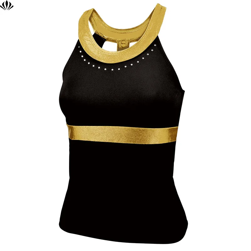 Strap Halter Top Youth Female Cheerleading Practice Wear Color Contrast ...