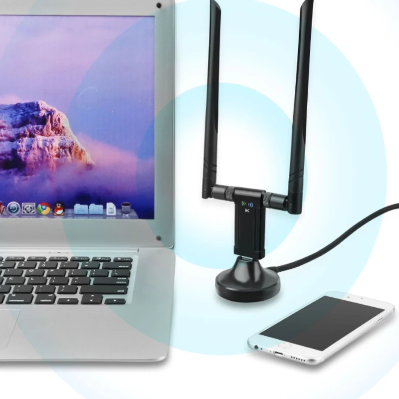 交流双频5.8g & 2.4ghz 1900mbps Realtek Rtl8814au带双天线的usb无线适配器 - Buy 无线适配器与双 ...