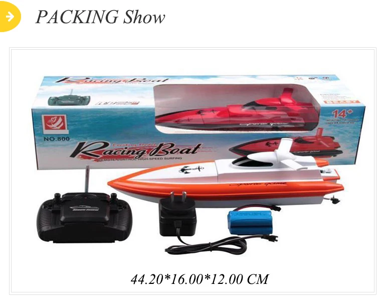 Long Speed Boat - RC Bait Boat with 4 Channels & Range