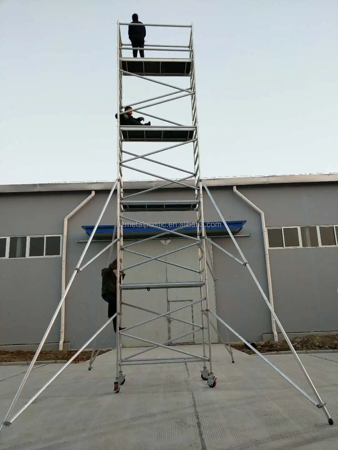 8m Platform Mobile Aluminum Folding Scaffolding With Ladder Frame Wheel ...