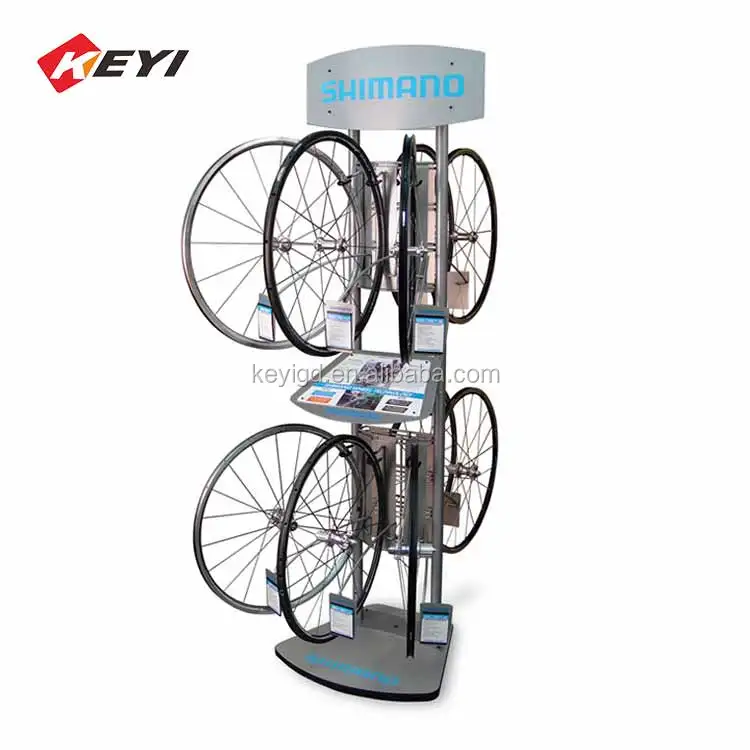 Floor Standing Metal Bike Rim Display - Durable & Eco-friendly