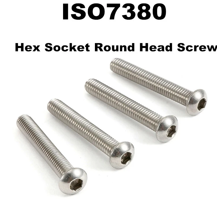 Stainless Steel Plain Socket Round Mushroom Hex Head Button Screws M3x8 Iso7380 - Buy Iso7380 ...