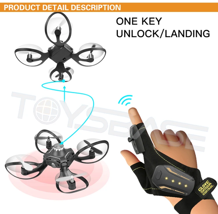 Hand Control Dron 2.4g Foldable Rc Glove Drone Hand Sensor - Buy Drone ...