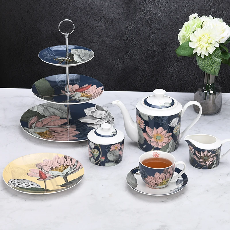 Home Use New Bone China Teaware Afternoon Tea Set with Pot Cup Saucer ...