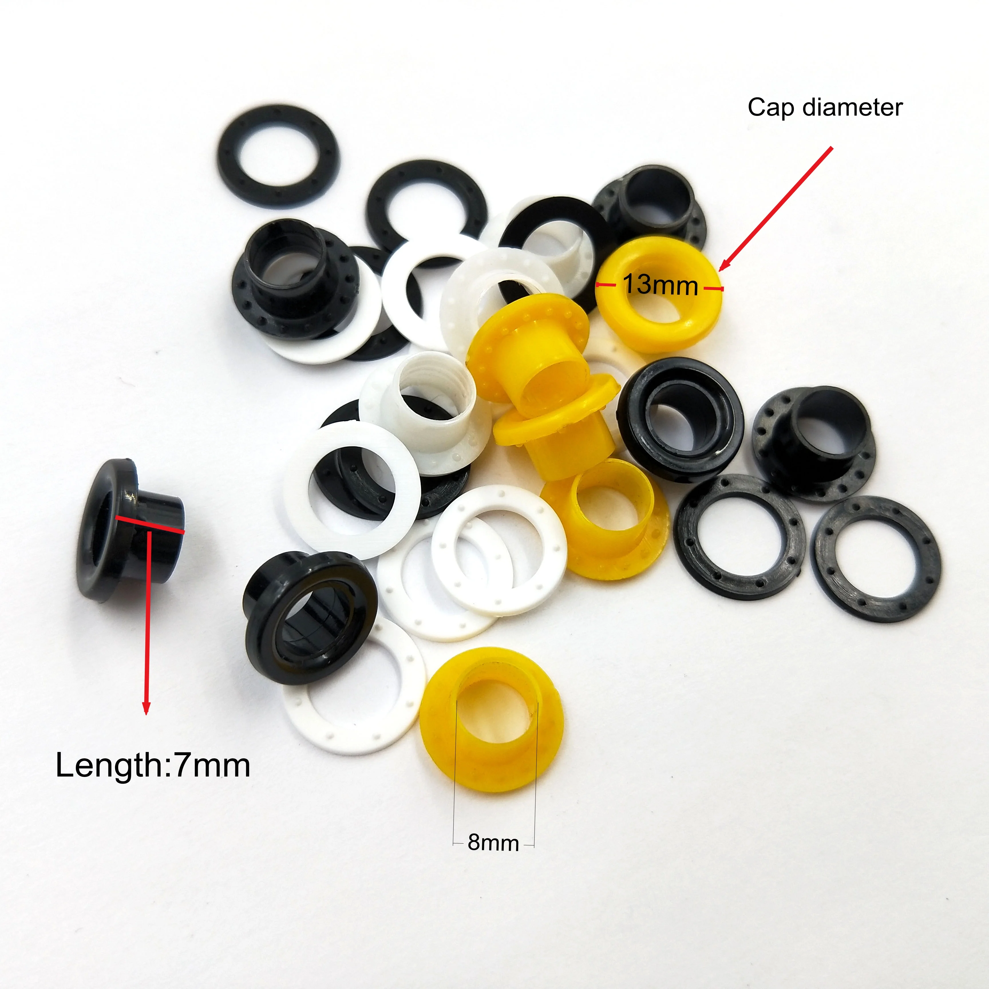 Colorful Custom 8mm Plastic Eyelets - Versatile & Durable