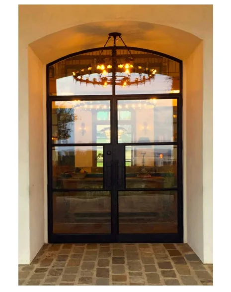 Villa Front Entry Door Unbreakable Metal Glass Single Swing Entry Doors ...