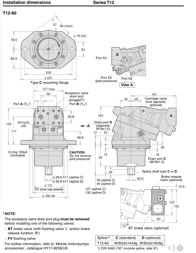 T12 시리즈 파커 궤도 축 유압 모터 T12-60 - Buy 유압 모터 파커 유압 모터 파커 모터 T12-60 Product ...
