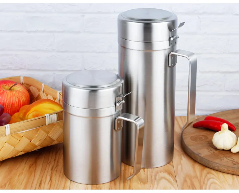 Kitchen Practical Cooking Tools 500/1000ml Oil Pot With Top Dispenser ...