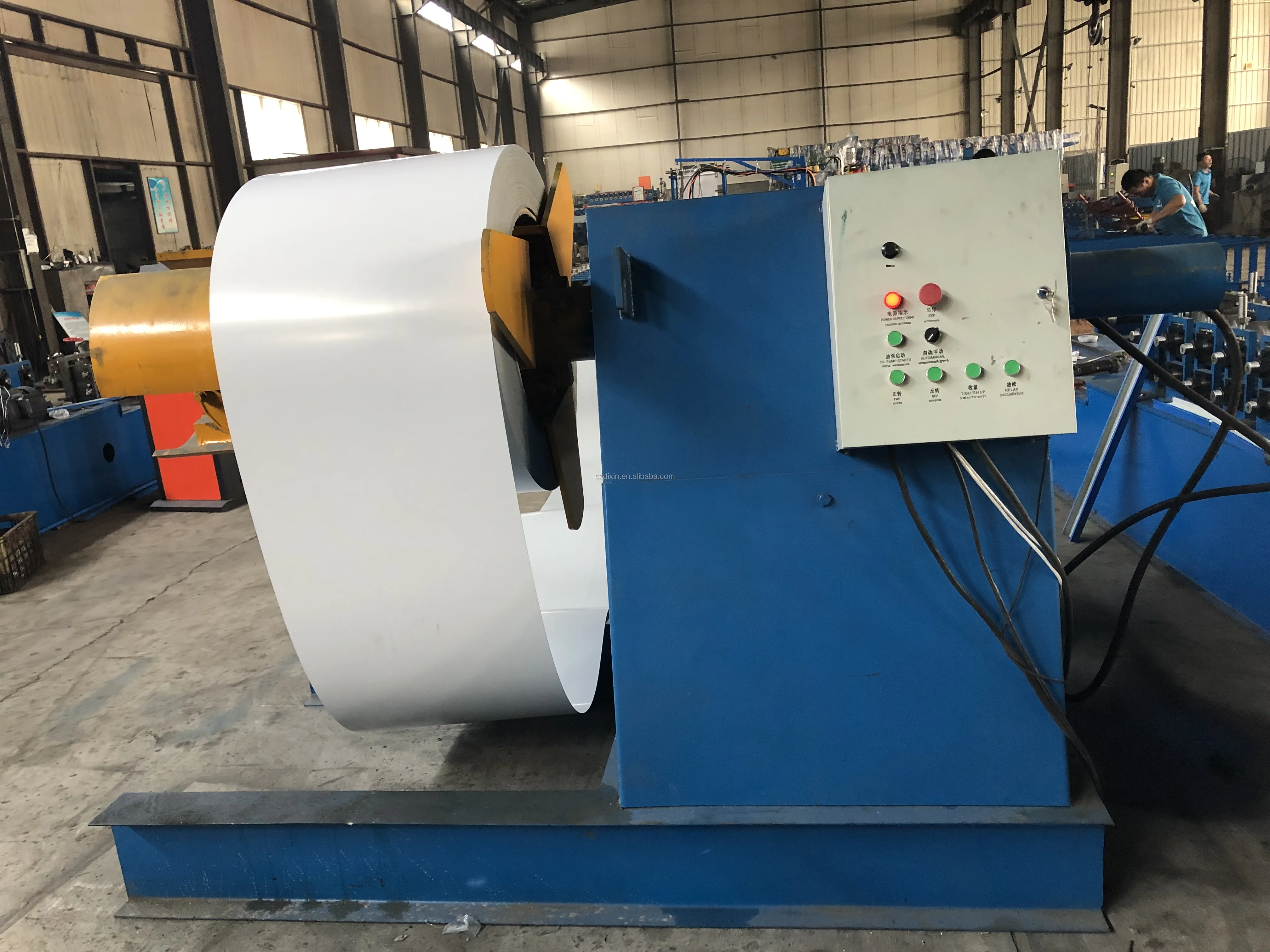 Steel Decoiler Machine Hydraulic Automatic 5/10 T Delta Galvanized ...