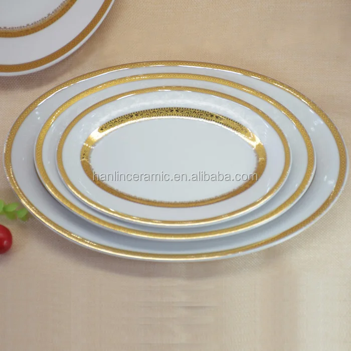 Elegant Gold Rim Porcelain Dinner Plates - Sustainable & Stylish