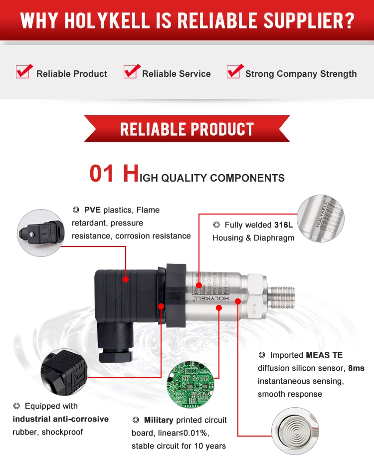 Holykell HPT200-E Piezoresistive Pressure Sensor for Fuel & Water